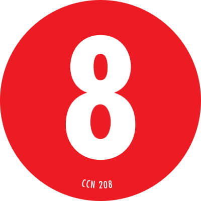 Number 8 Circle Labels 2" Diameter