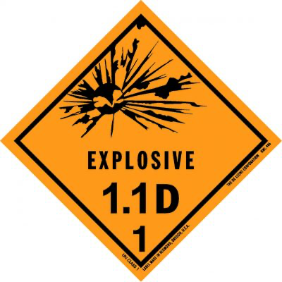 Explosive, 1.1D HazMat Paper Labels 4" x 4"