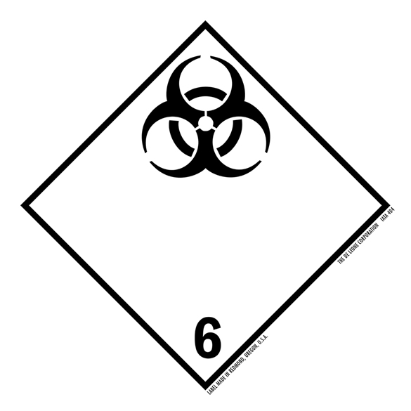 IATA Infectious Substance Vinyl Labels 4" x 4"