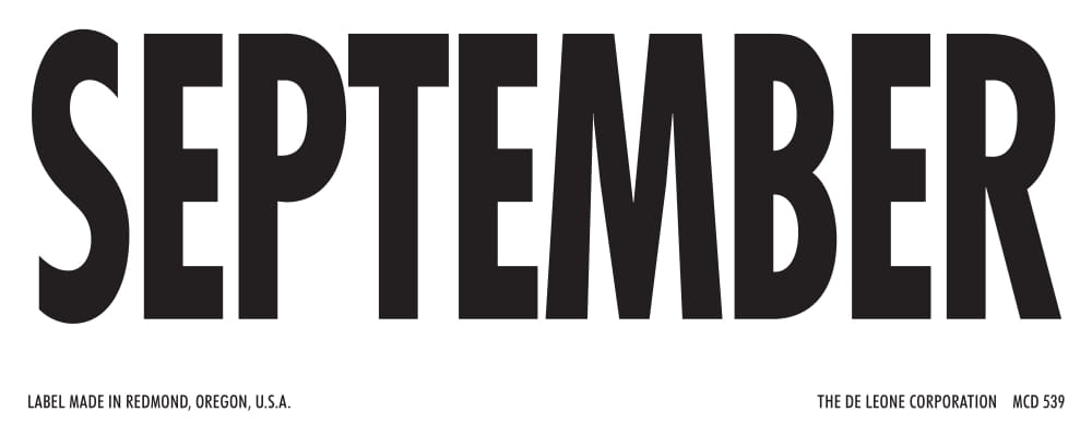 September Paper Labels 2" x 5"