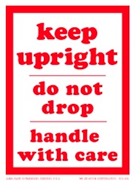 Keep Upright Labels 3" x 4"