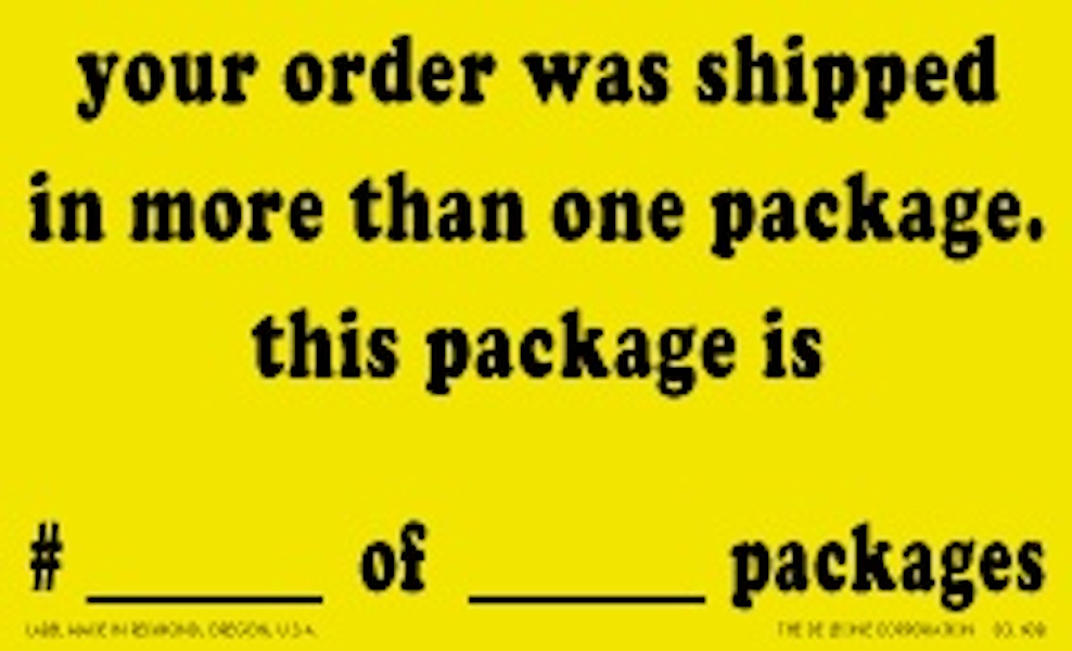 Multiple Packages Labels 3" x 5"