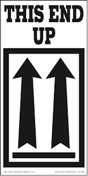 This End Up Labels Black 4" x 8"