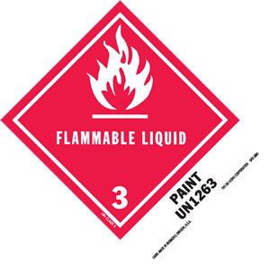 Flammable Liquid - Paint HazMat Paper Labels 5" x 4"