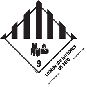 Lithium Ion Batteries HazMat Paper Labels 5" x 4"