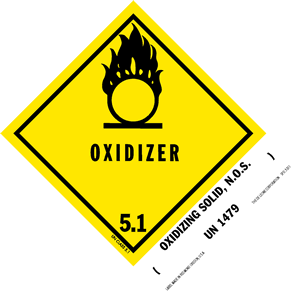 Oxidizer & Organic Peroxide HazMat Paper Labels 5" x 4"