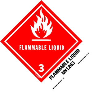 Flammable Liquid - UN 1263 HazMat Paper Labels 5" x 4"