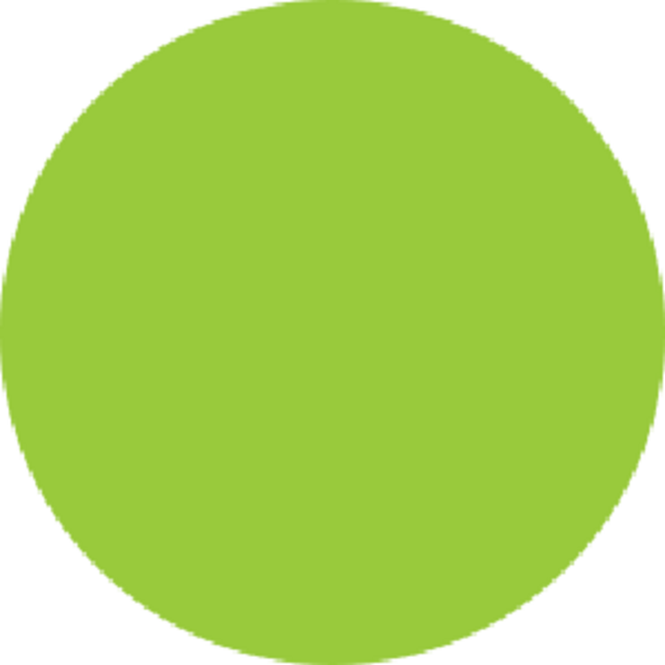 Fluorescent Green Circle Labels 1" Diameter