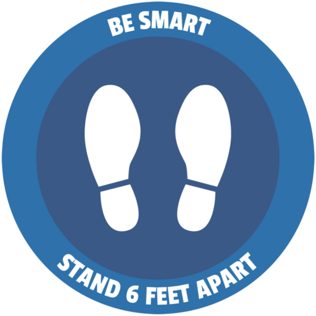 Encourage Social Distancing With These “Be Smart” Floor Stickers