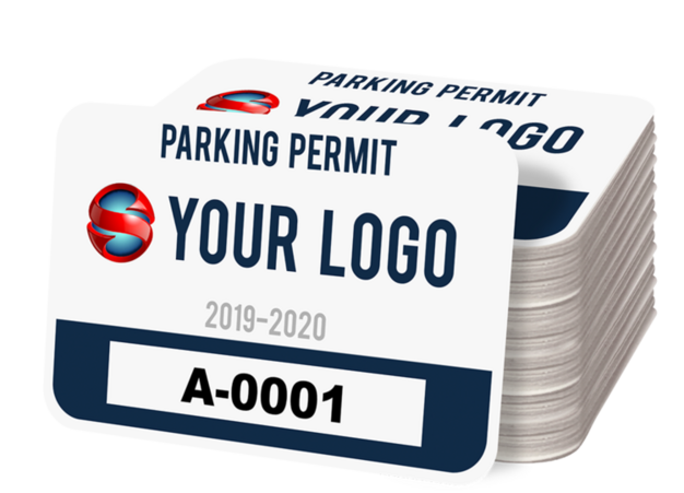 Rectangle Parking Permit Label | Custom Parking Voucher