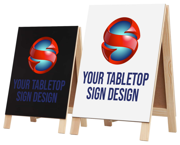 Custom Table Top Signs - Personalized Desk & Display Signage