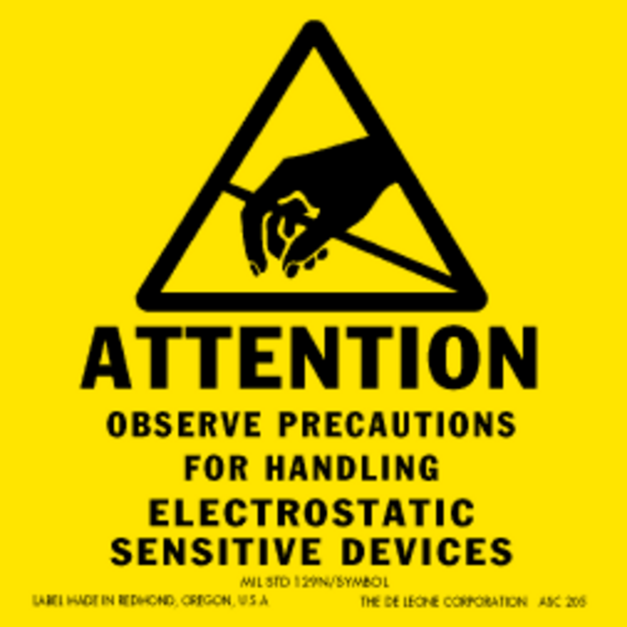 4" x 4" Electrostatic Sensitive Devices Labels
