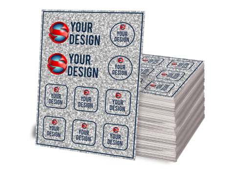 Custom Promotional Glitter Sticker Sheets | Free Shipping