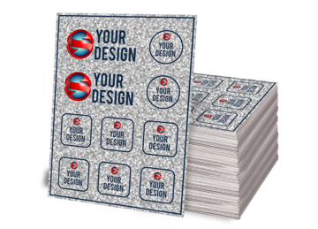 Custom Promotional Glitter Sticker Sheets | Free Shipping