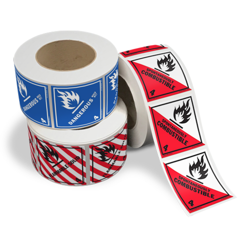 Flammable Solids Hazmat Class 4 Labels
