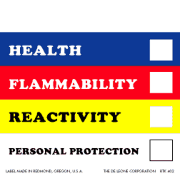 4" x 4" HMIS Right to Know Vinyl Labels