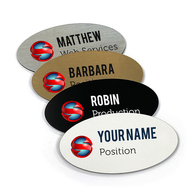 Custom Large Oval Name Tags - Full Color Print - Free Shipping!