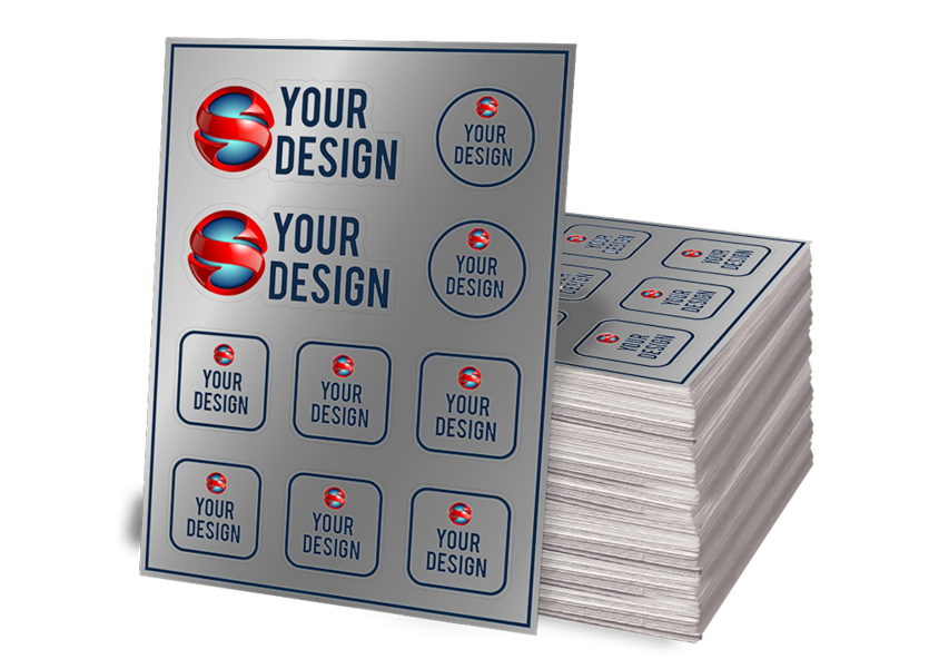 Custom Promotional Metallic Sticker Sheets | Free Shipping