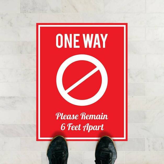 Direct Traffic In Your Business With These 1 Way - Exit Floor Stickers