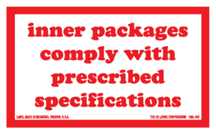 Informational Special Handling Labels