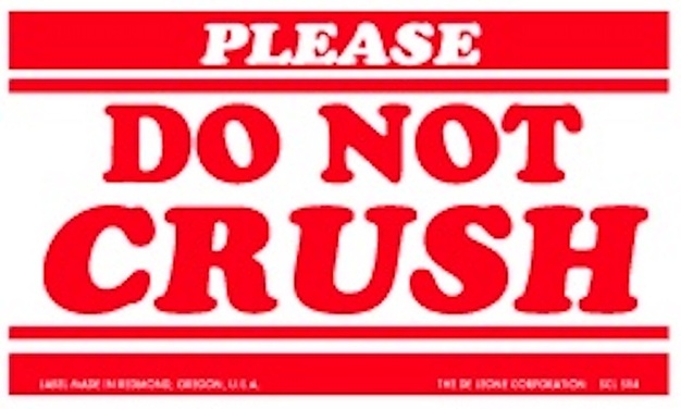 Please Do Not Crush Labels 3" x 5"