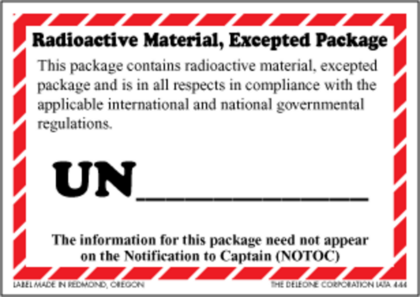 Informational Special Handling Labels