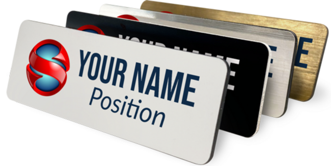 Custom Plastic Rectangle Name Tags - Full Color Print - Free Shipping!