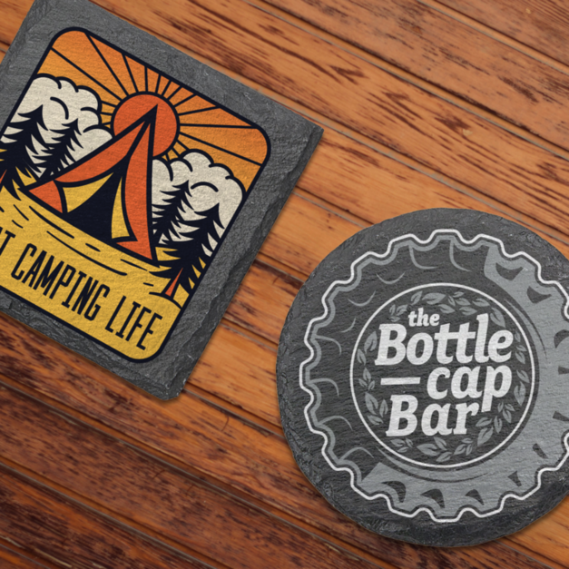 Customizable Slate Coasters - Add Your Logo Or Design!