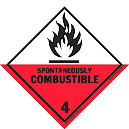 Flammable Solids Hazmat Class 4 Labels