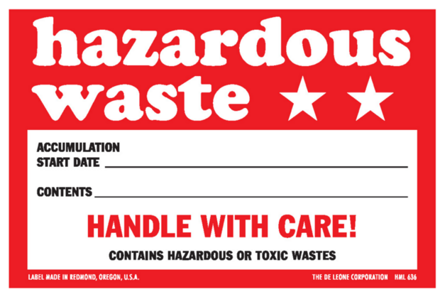 Hazardous Waste - Triple Rinsed - Paper Labels