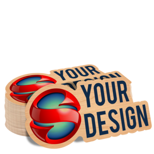 Custom Wood Stickers Online - Engraved & Full-Color Print