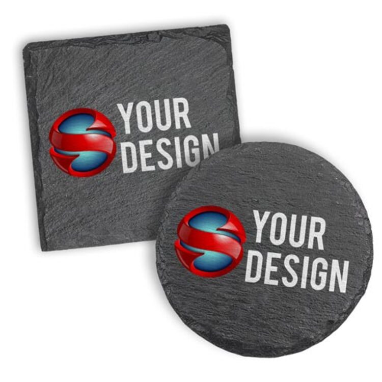 Customizable Slate Coasters - Add Your Logo Or Design!