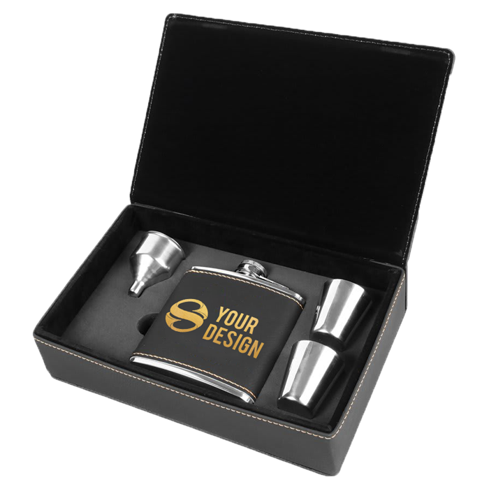 Engrave Your Design On This Flask And Shot Glass T Set