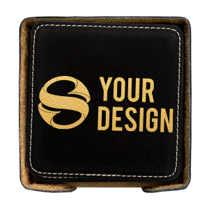 Square Leatherette Drink Coasters (Custom Engraved)